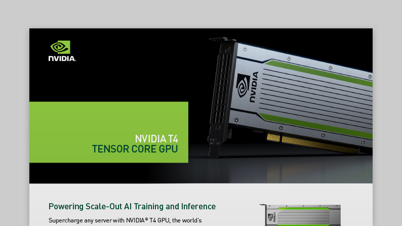 用于人工智能推理的 NVIDIA T4 Tensor Core GPU | NVIDIA 数据中心