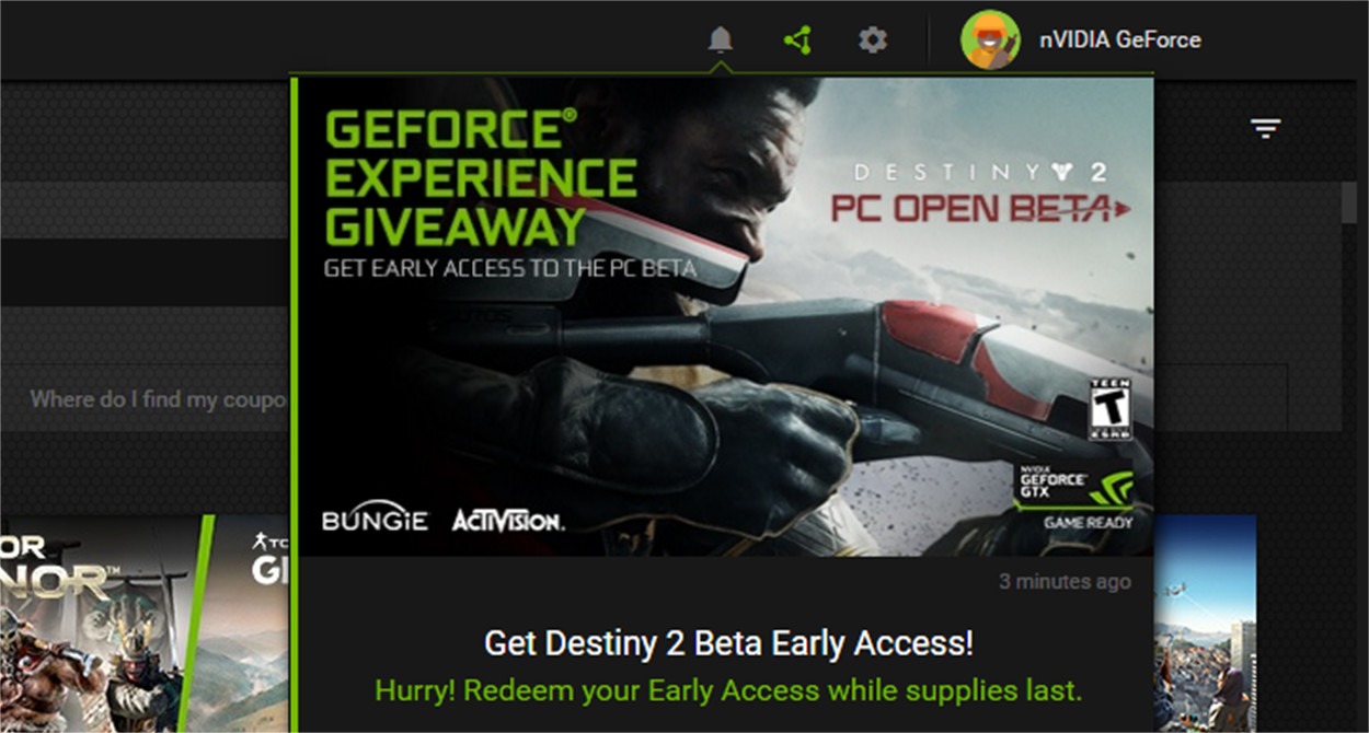 GeForce Experience 赠品 | NVIDIA GeForce