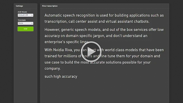语音 AI SDK – Riva | NVIDIA