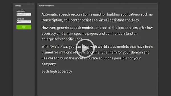语音 AI SDK – Riva | NVIDIA
